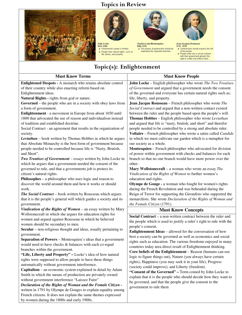 Global II - The Enlightenment - LearnSocialStudies